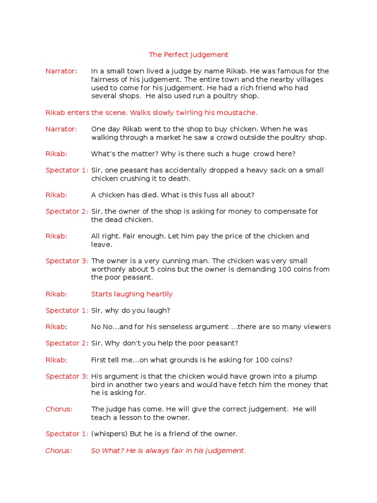 The Perfect Judgement - Script | PDF