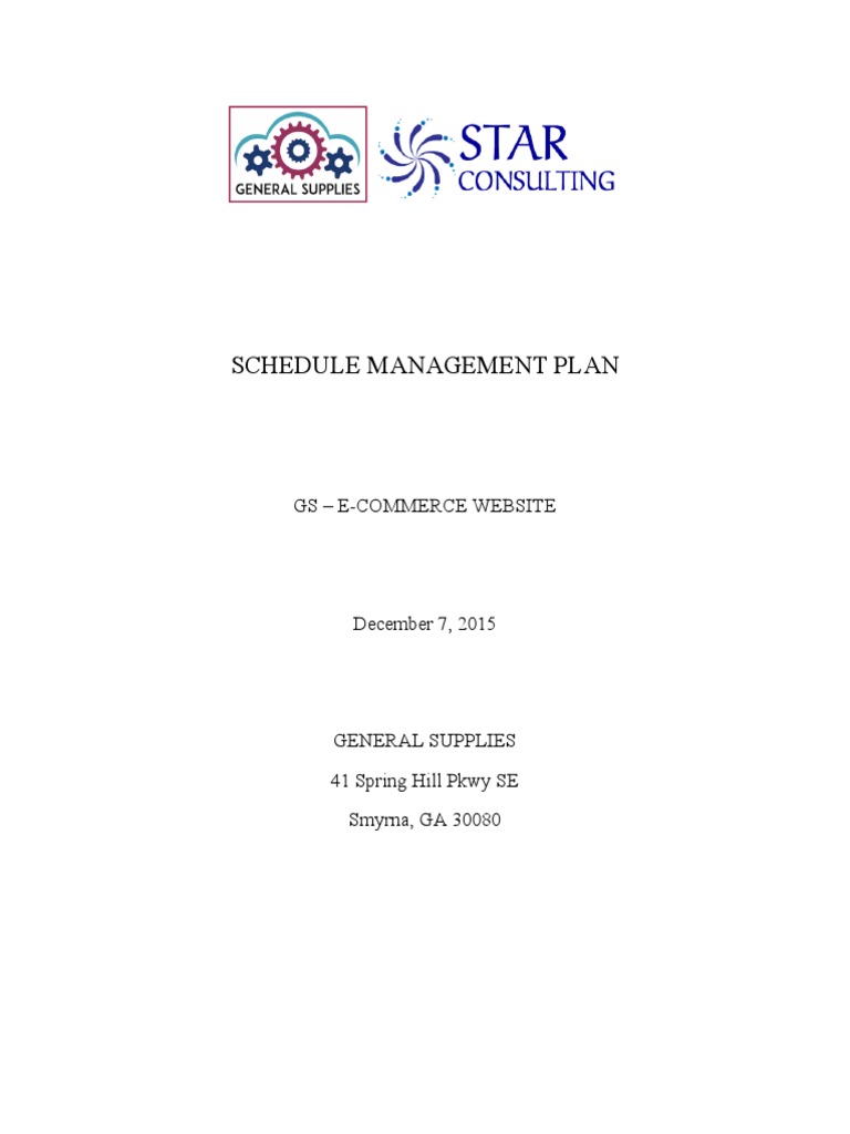 Gs - Schedule Management Plan | PDF | Project Management | Product ...