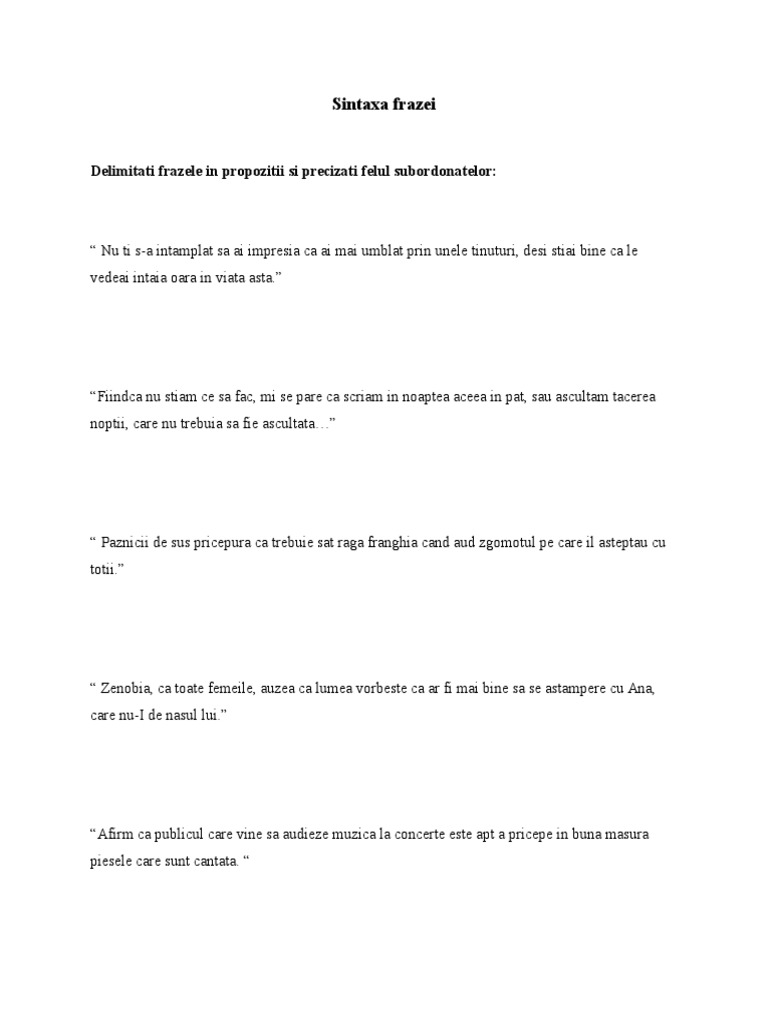 Fraze Subordonate | PDF