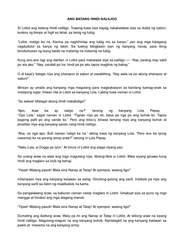 Ang Batang Hindi Naliligo