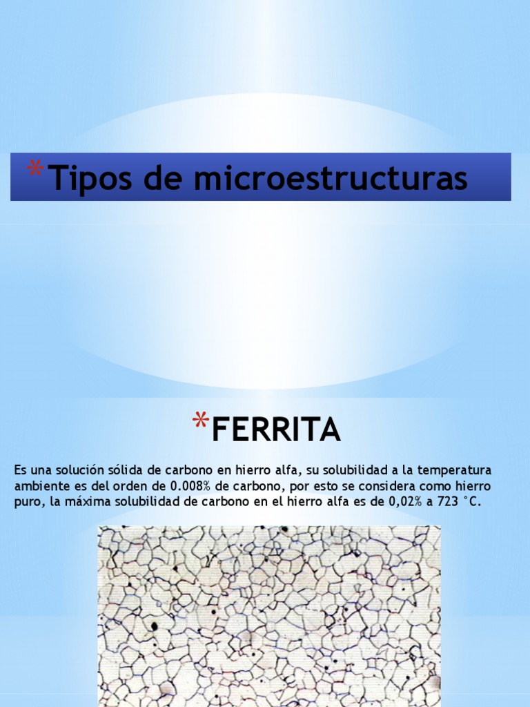 Tipos de Microestructuras | PDF | Hierro | Ciencias fisicas