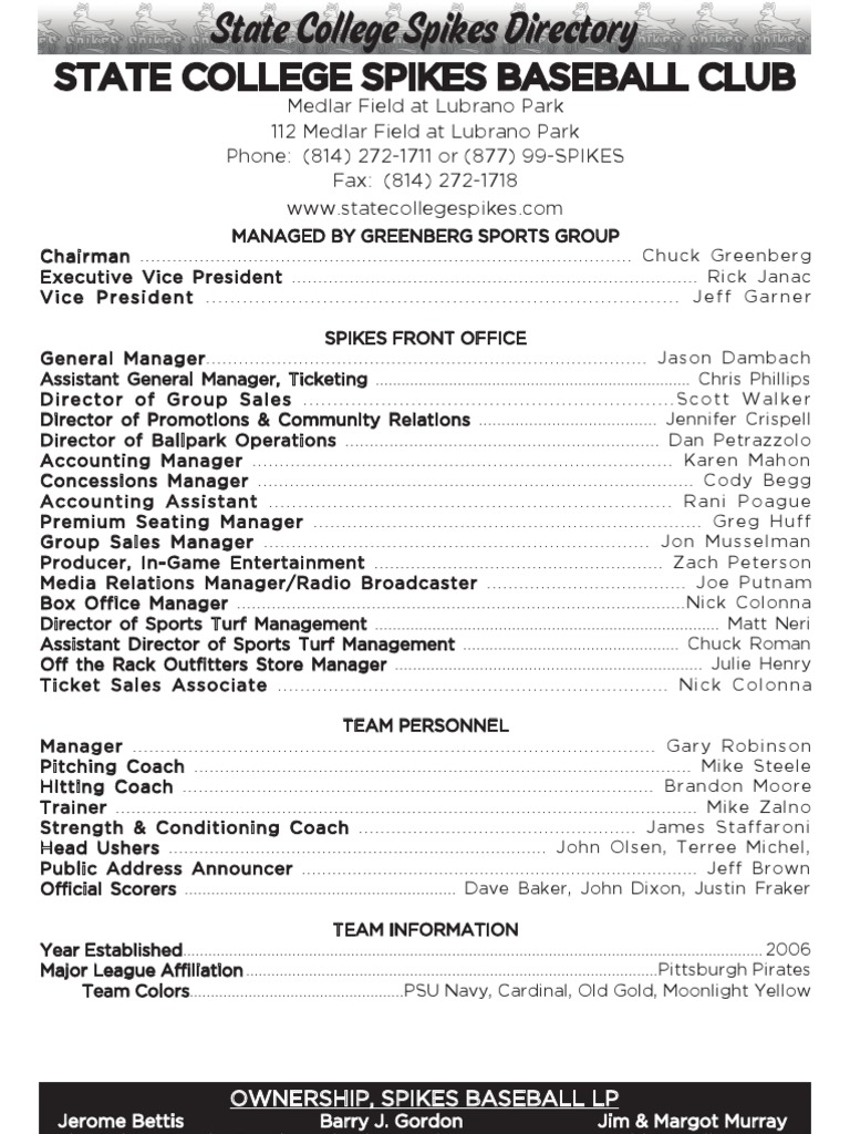 2010 Spikes Info Guide | PDF | Minor League Baseball | Athletic Sports