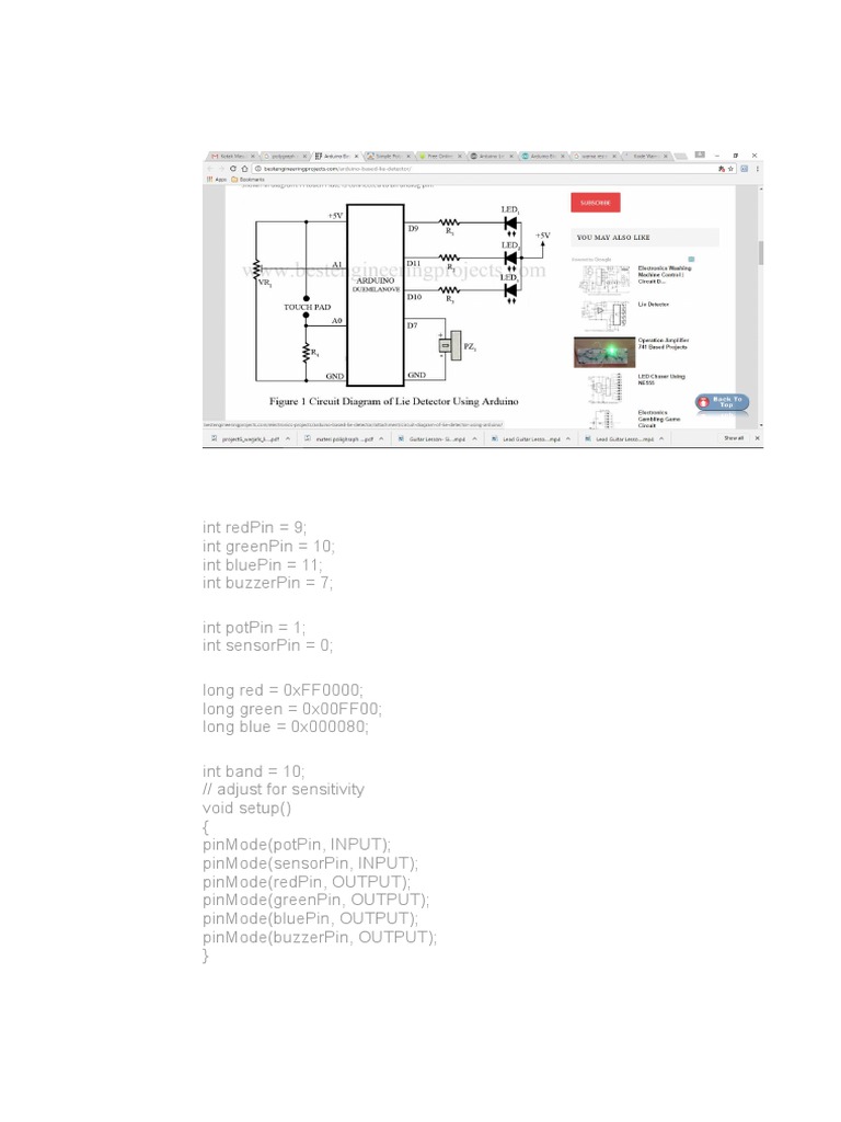 Lie Detector Arduino | Download Free PDF | Electrical Engineering ...