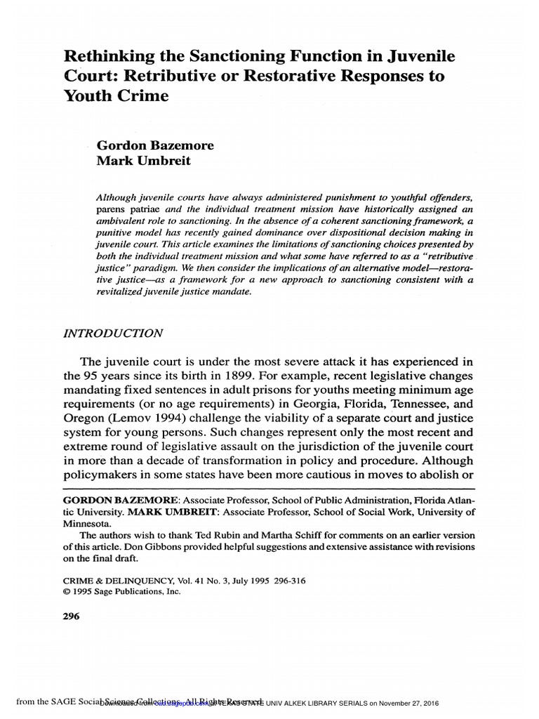 Crime & Delinquency 1995 Bazemore 296 316 | PDF