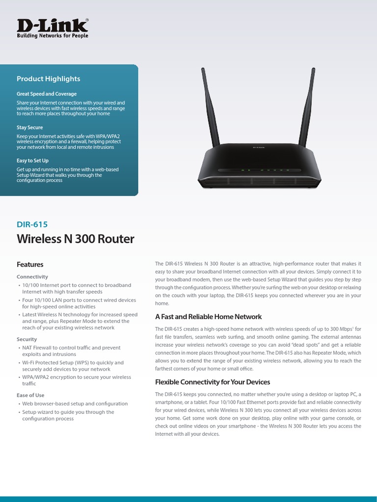 Wireless N 300 Router: Product Highlights | PDF | Wi Fi | Computer Network