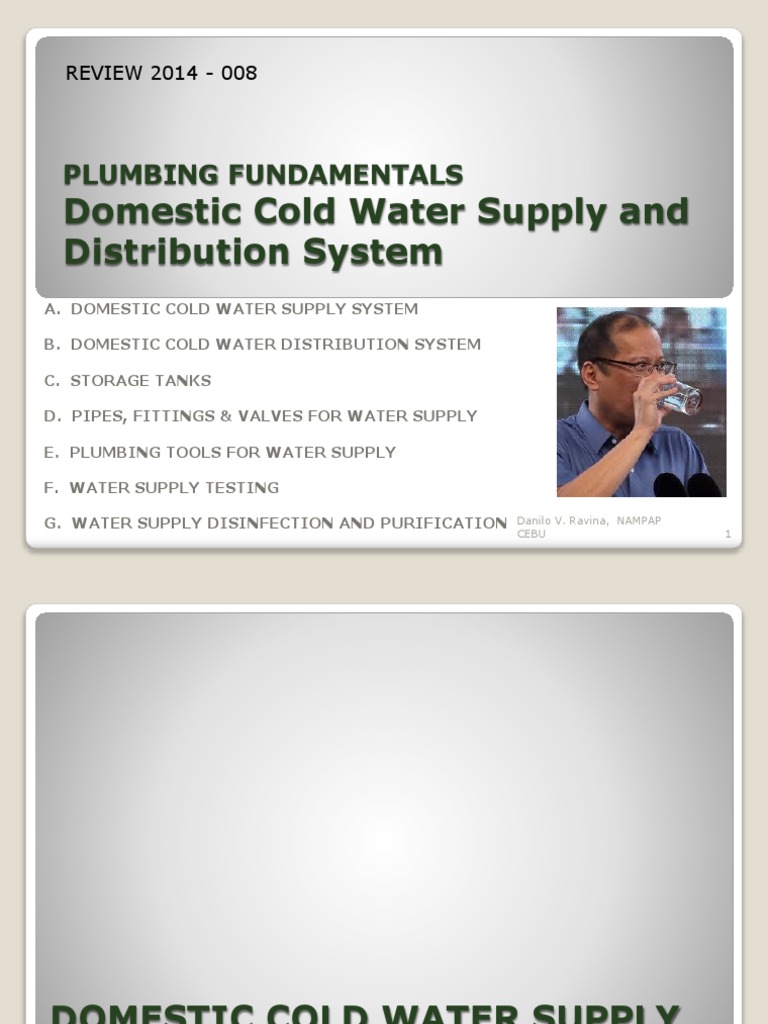 2014 - 008 Domestic Cold Water Supply System | PDF | Valve | Tap (Valve)