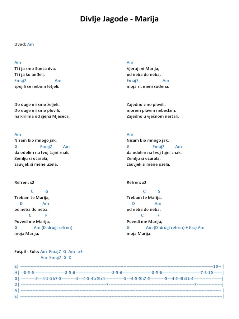 Divlje Jagode - Marija | PDF