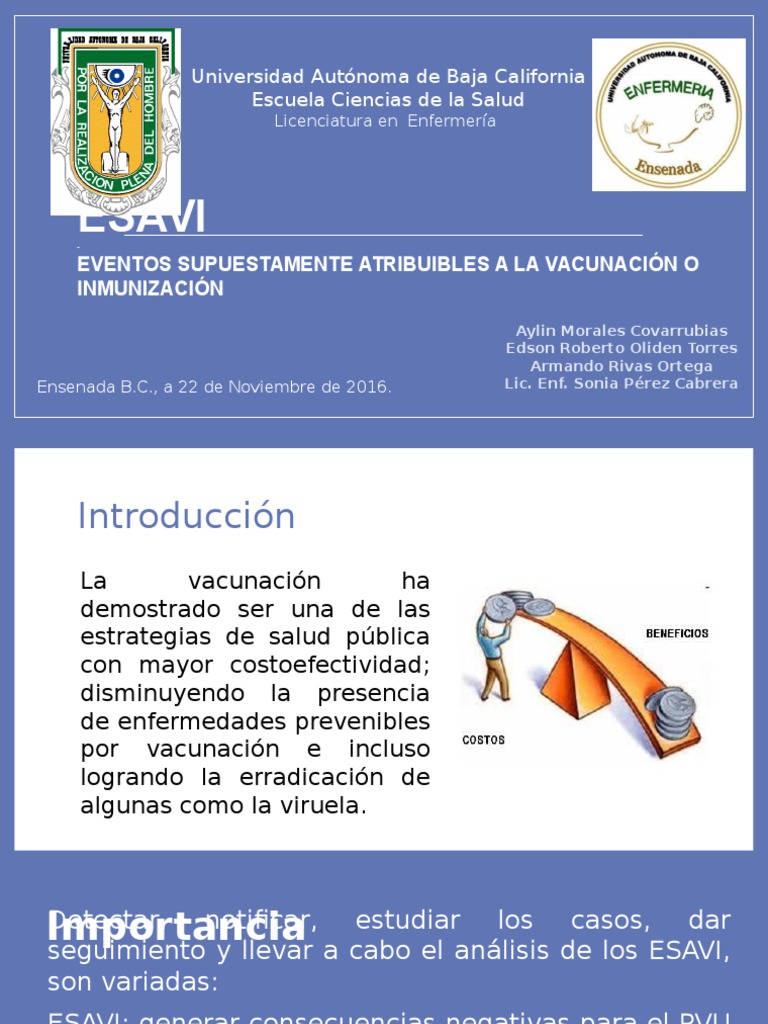 ESAVI.pptx | Vacunas | Salud pública