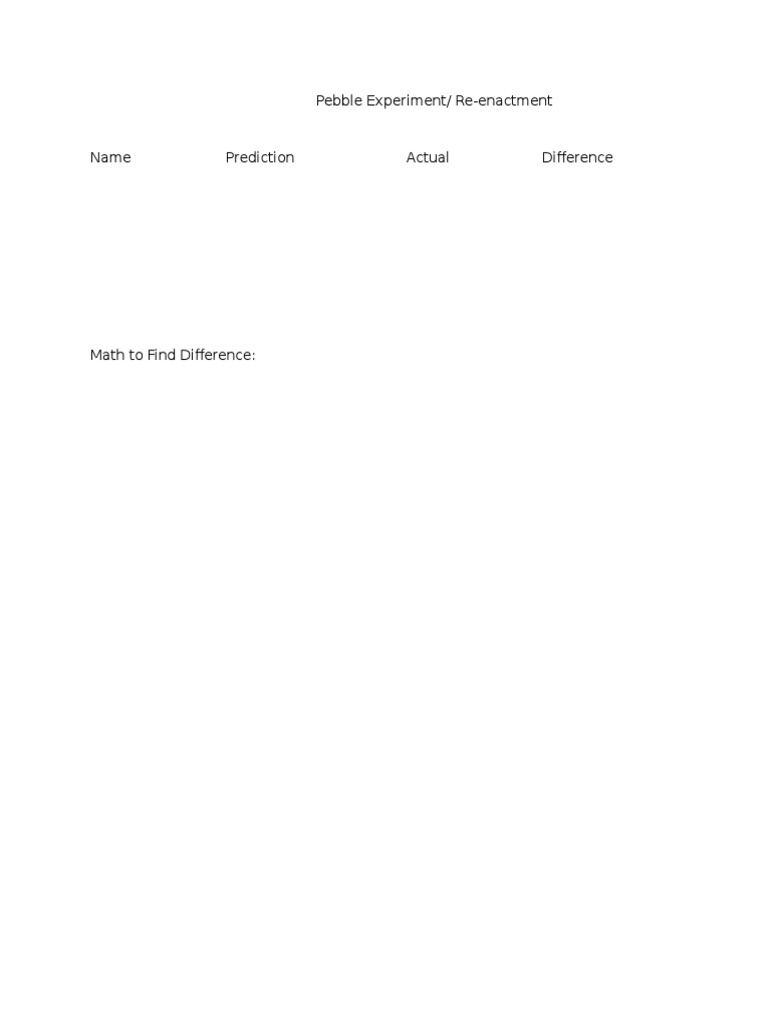 Pebble Experiment | PDF