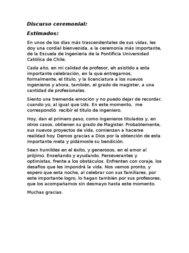 Discurso Ceremonial de Graduación | PDF | Crecimiento personal y ...
