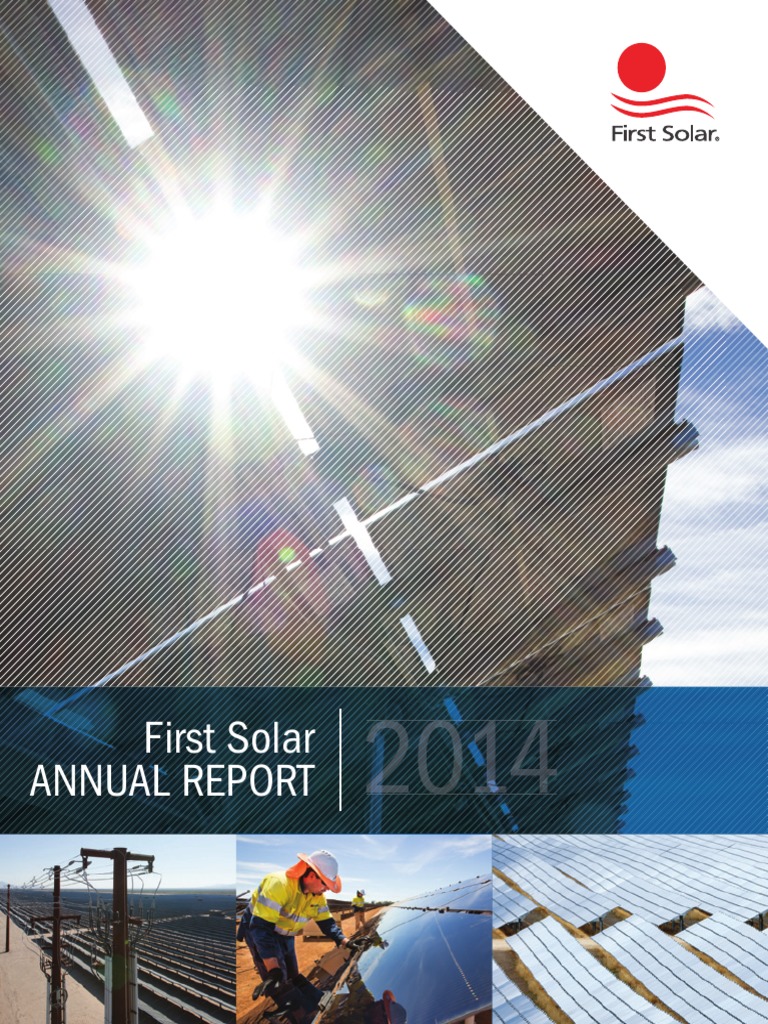 First Solar 2014 Annual Report Bookmark - Final | PDF | Solar Power ...