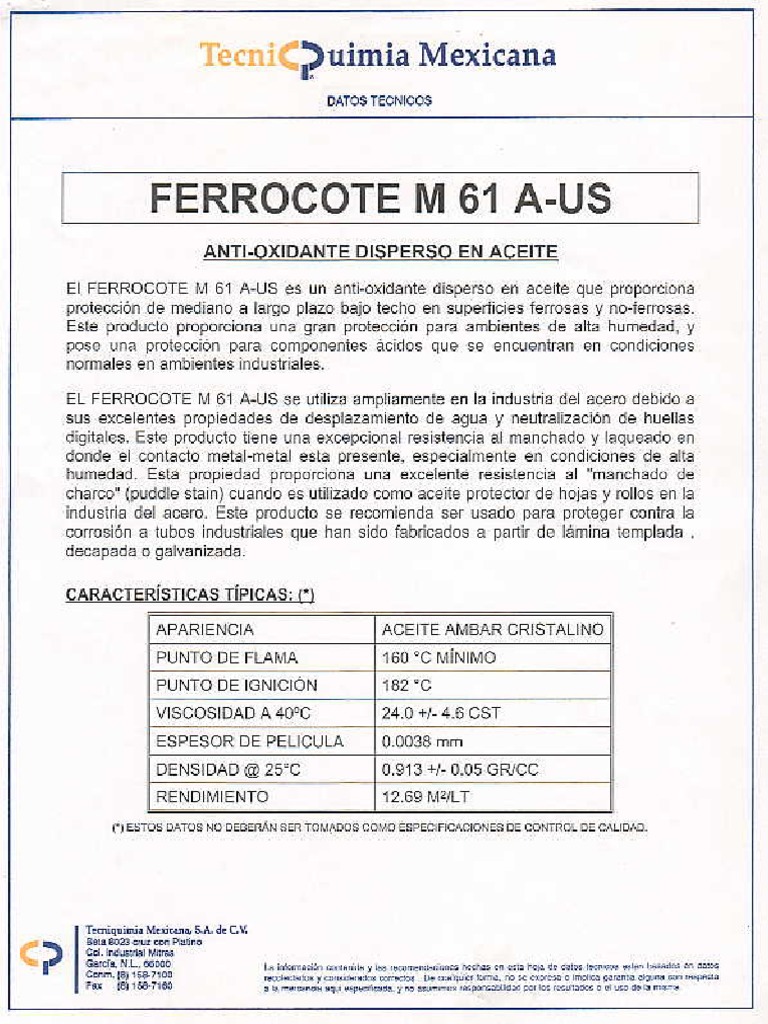 Especificacion Ferrocote | PDF