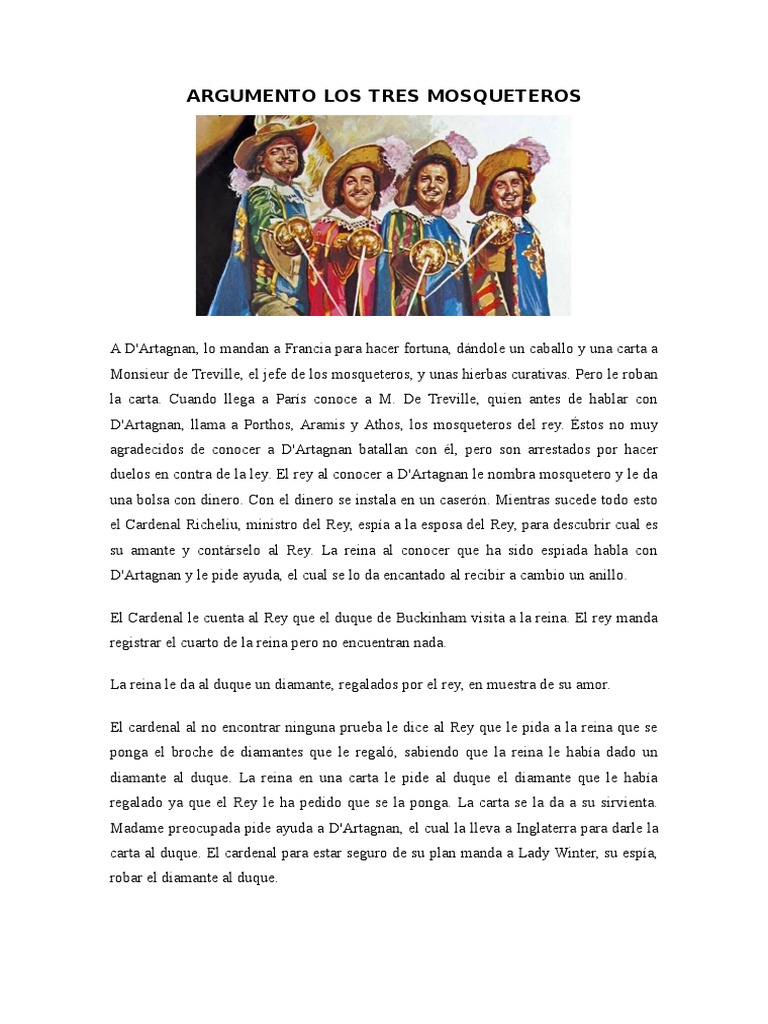 Argumento Los Tres Mosqueteros | PDF | Charles De Batz Castelmore D ...