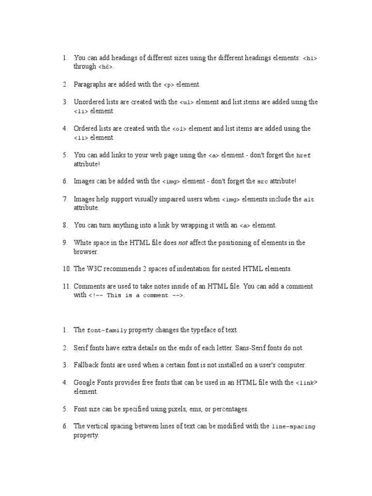 Code Academy Html Css 1 Pdf Html Element Typography 5382
