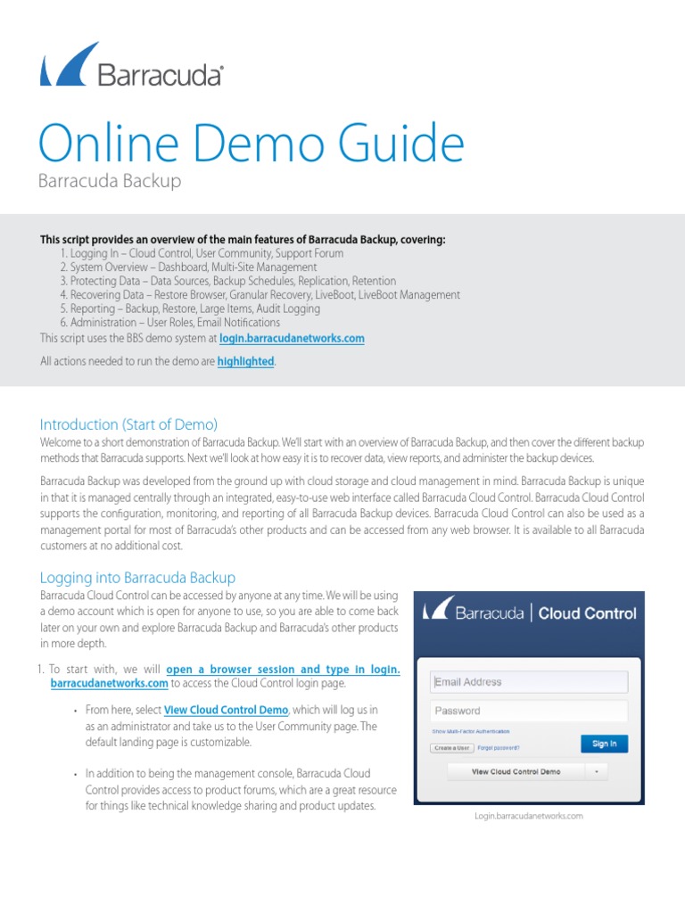 Barracuda Backup Service ODG US | PDF | Backup | Cloud Computing