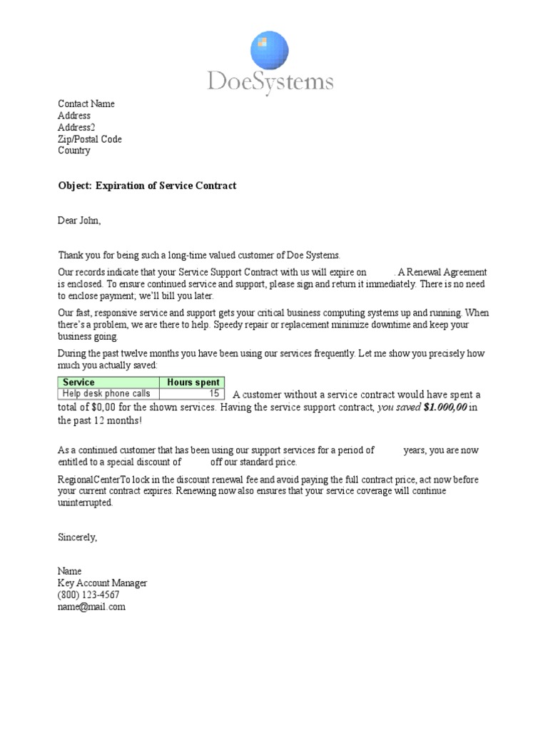 Expiration of Service Contract | PDF