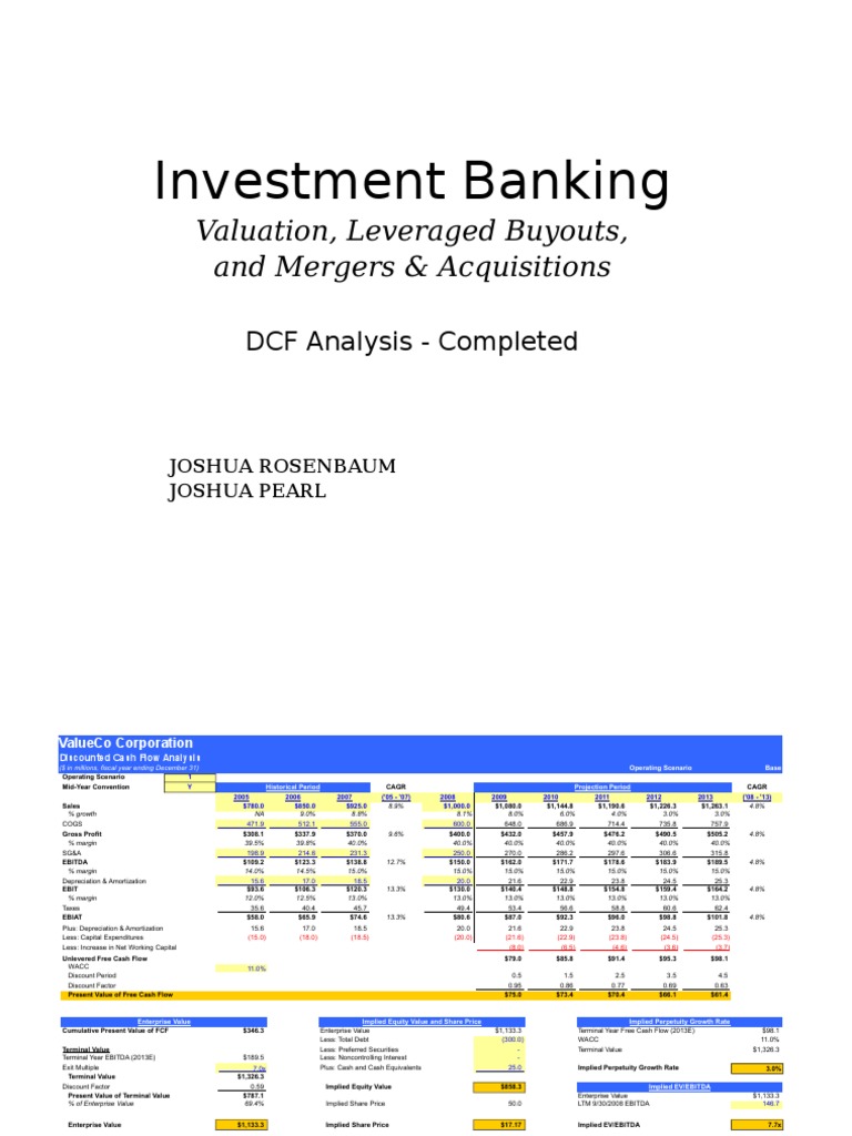 DCF Analysis Template | PDF | Cost Of Capital | Corporations