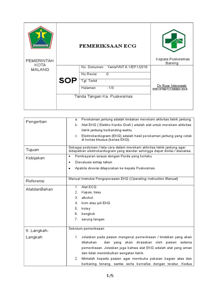 Sop Ecg Susi | PDF