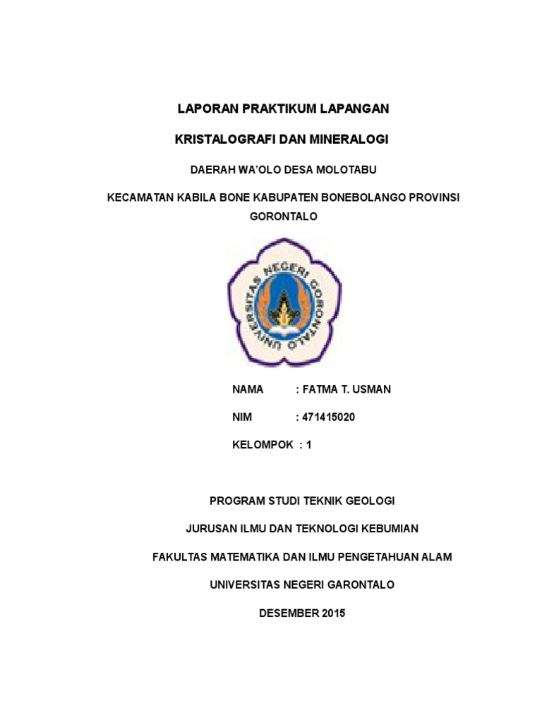 Laporan Praktikum Lapangan Krismin | PDF | Metode & Bahan Ajar | Sains & Matematika