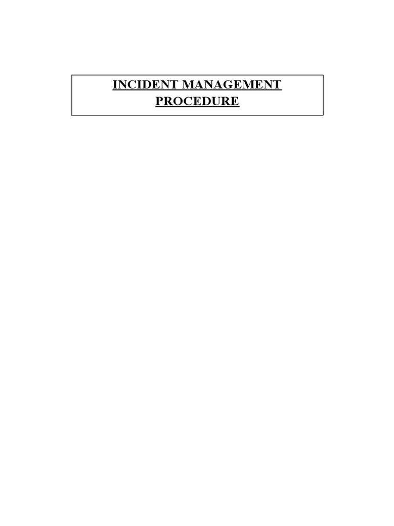 Incident Management Procedure | PDF