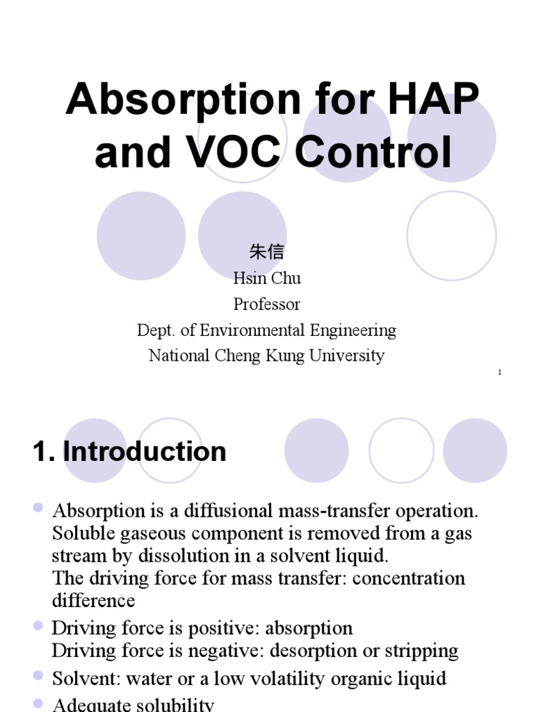 HAP and VOC Absorption Techniques | PDF | Diffusion | Branches Of ...