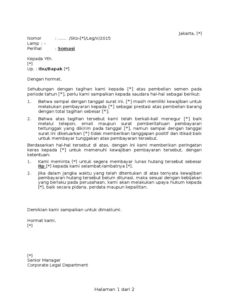 Draft Somasi-Clean | PDF