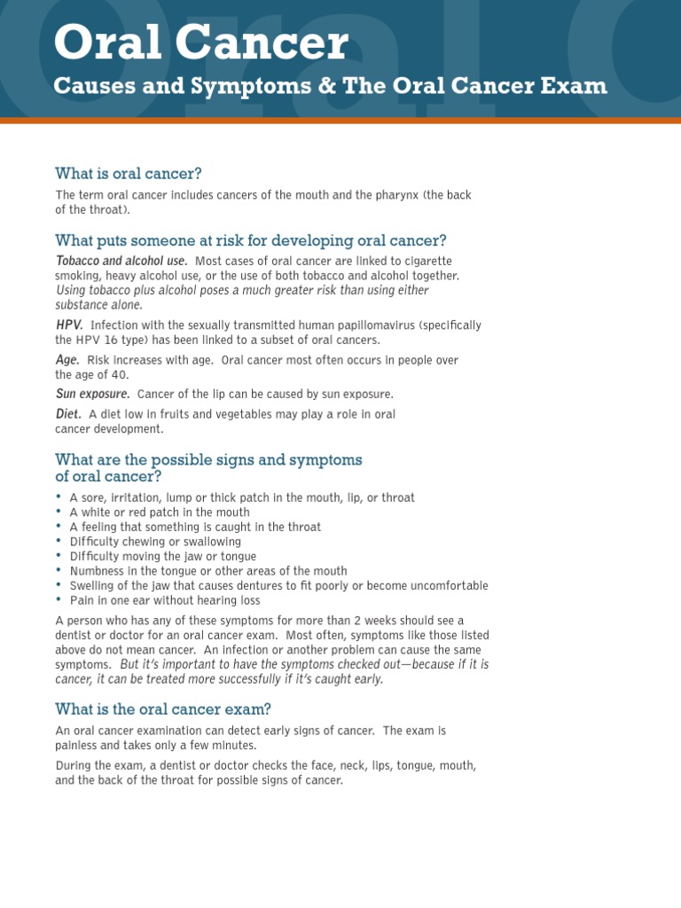 Fact Sheet 1 | PDF | Head And Neck Cancer | Cancer