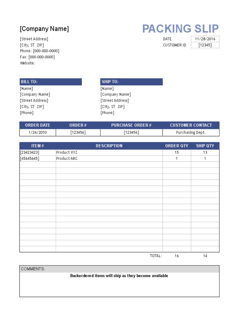 Packing Slip Template | PDF | Business
