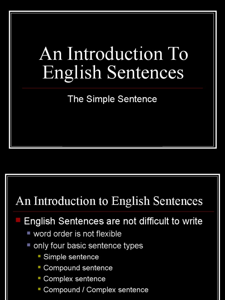 An Introduction To English Sentences | PDF