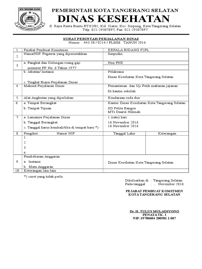 Blangko SPPD PPK | PDF