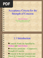 Acceptance Criteria For Concrete Test Results | PDF | Concrete | Evaluation