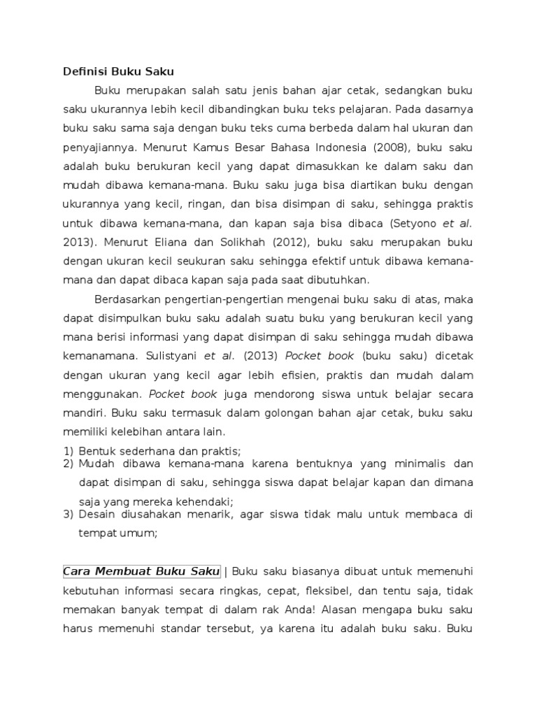 Definisi Buku Saku | PDF