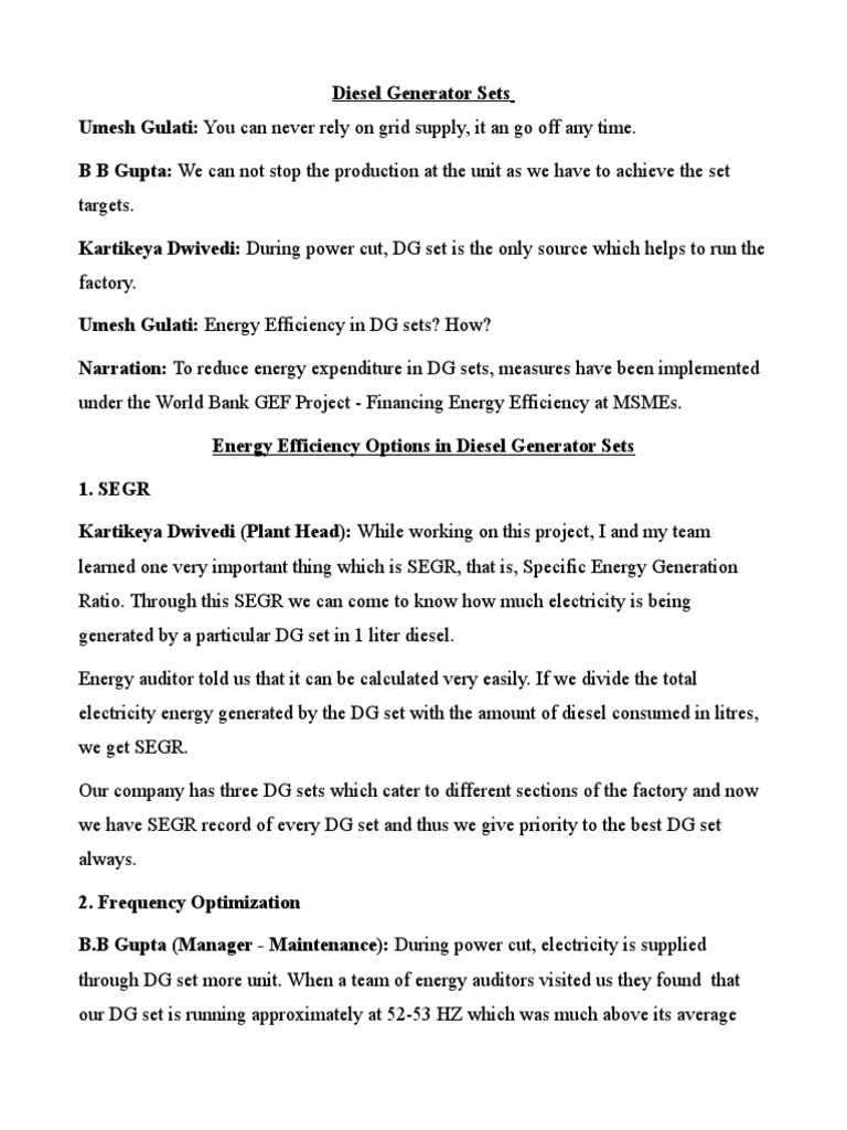 DG Sets | PDF | Efficient Energy Use | Diesel Engine