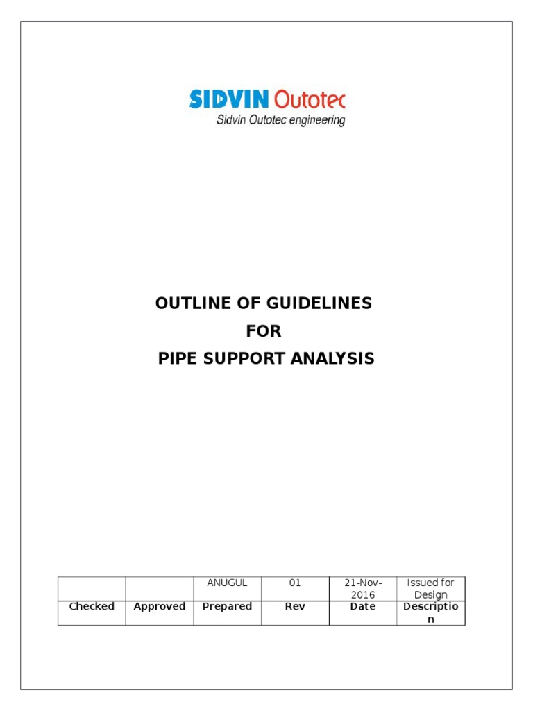 Guidelines For Pipe Support Analysis | PDF | Structural Load | Pipe ...