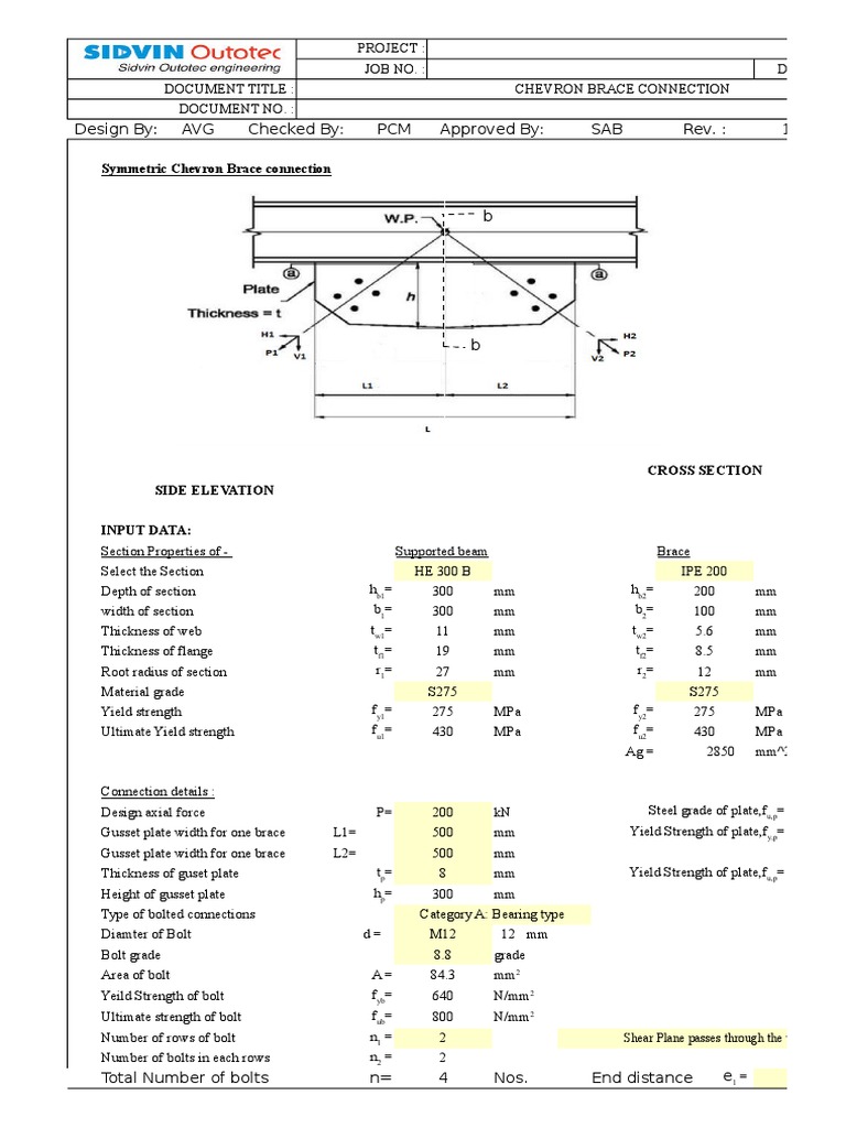 Aisc Chevron Brace | PDF | Screw | Bending