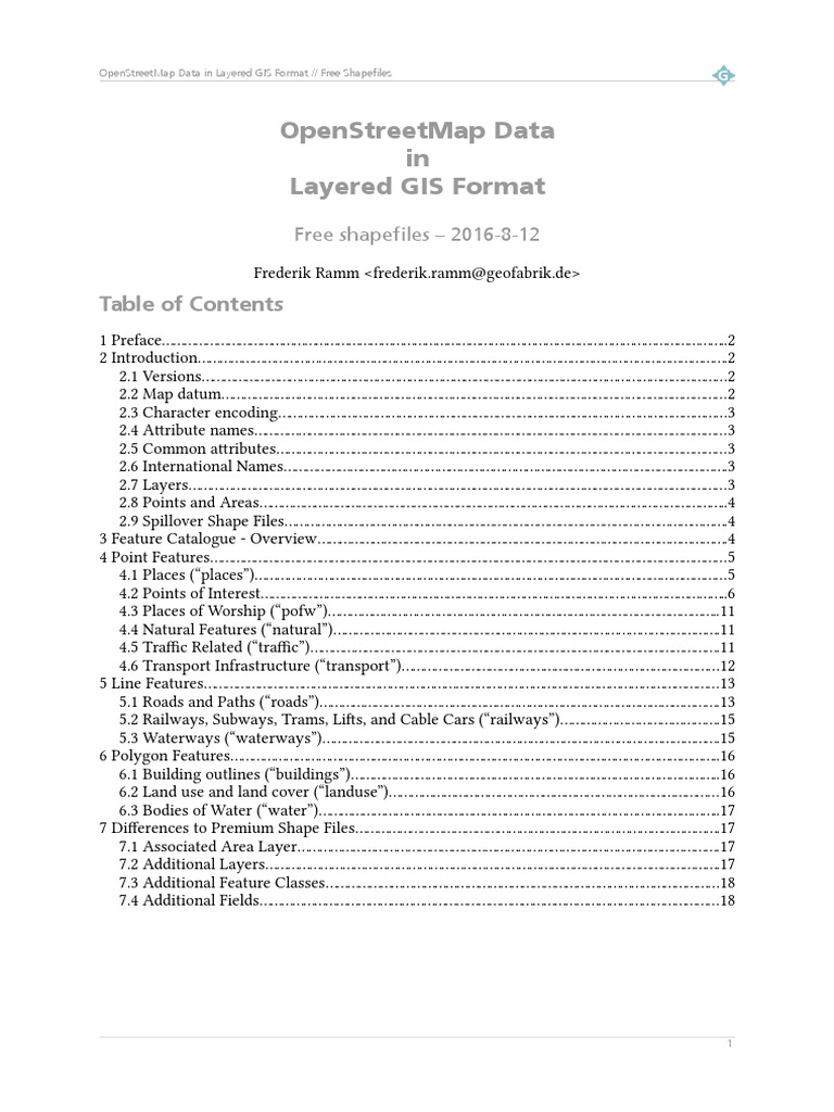 Osm Data in Gis Formats Free | PDF | Traffic | Geographic Information ...