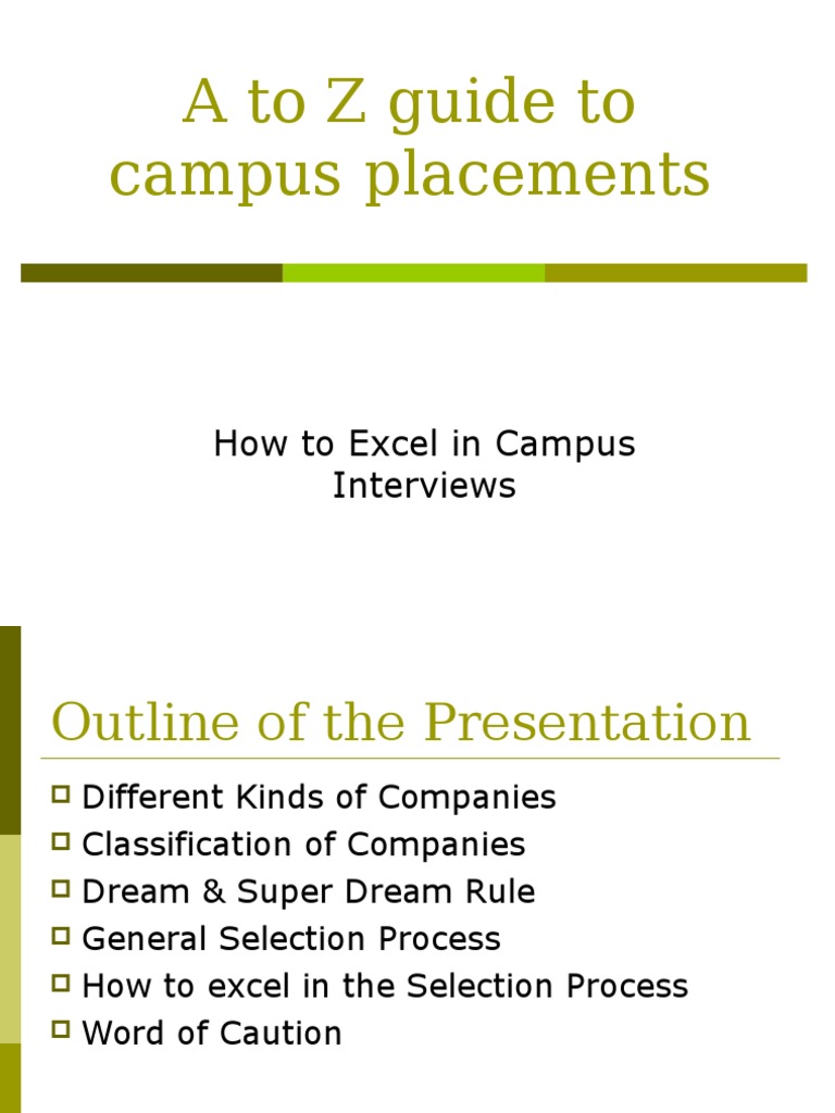 Atozguideto Campus Placements: How To Excel in Campus Interviews | PDF ...