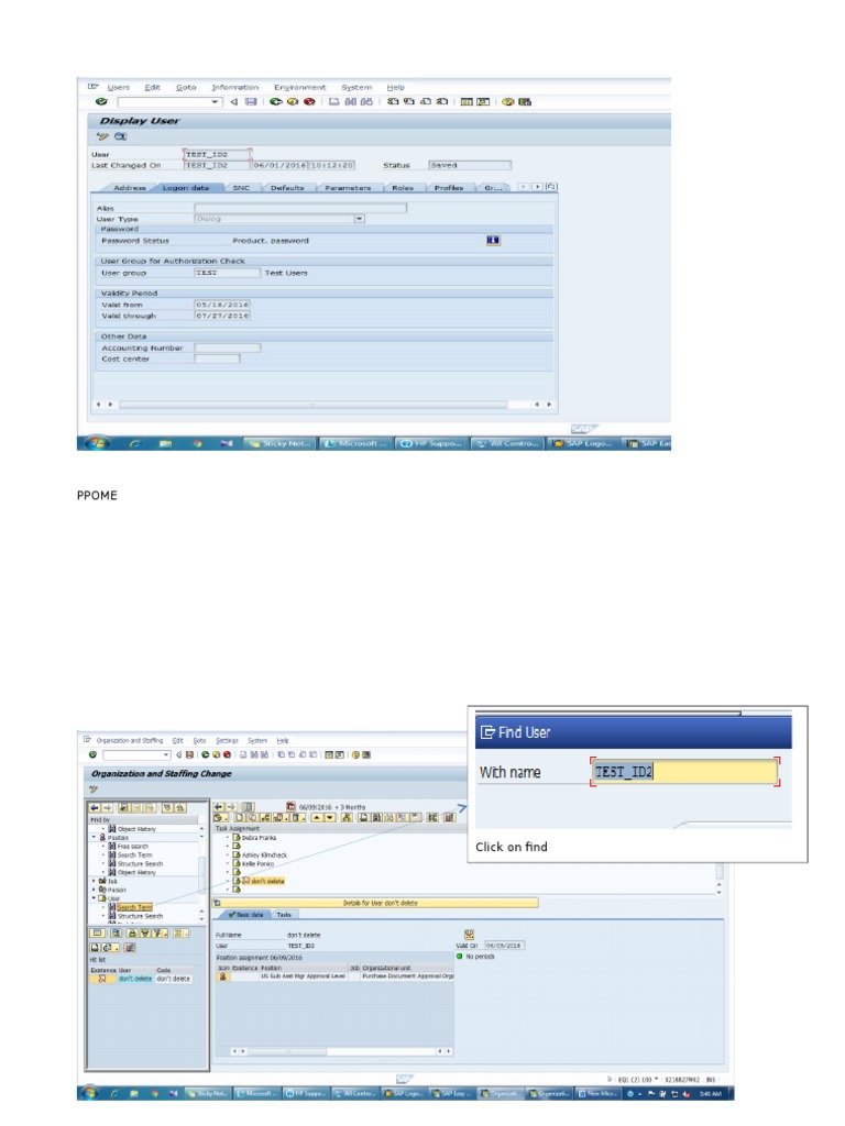 PPOME User ID Management in SAP | PDF