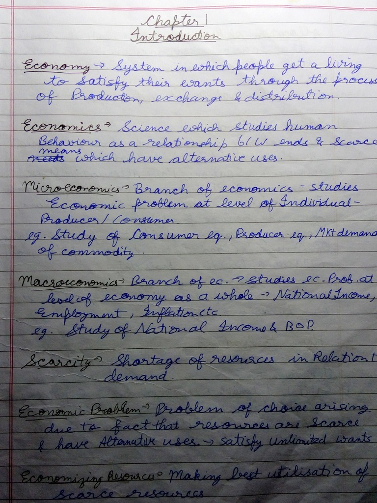 Class 12 CBSE Micro Economics Notes 2015-16 Topper Student