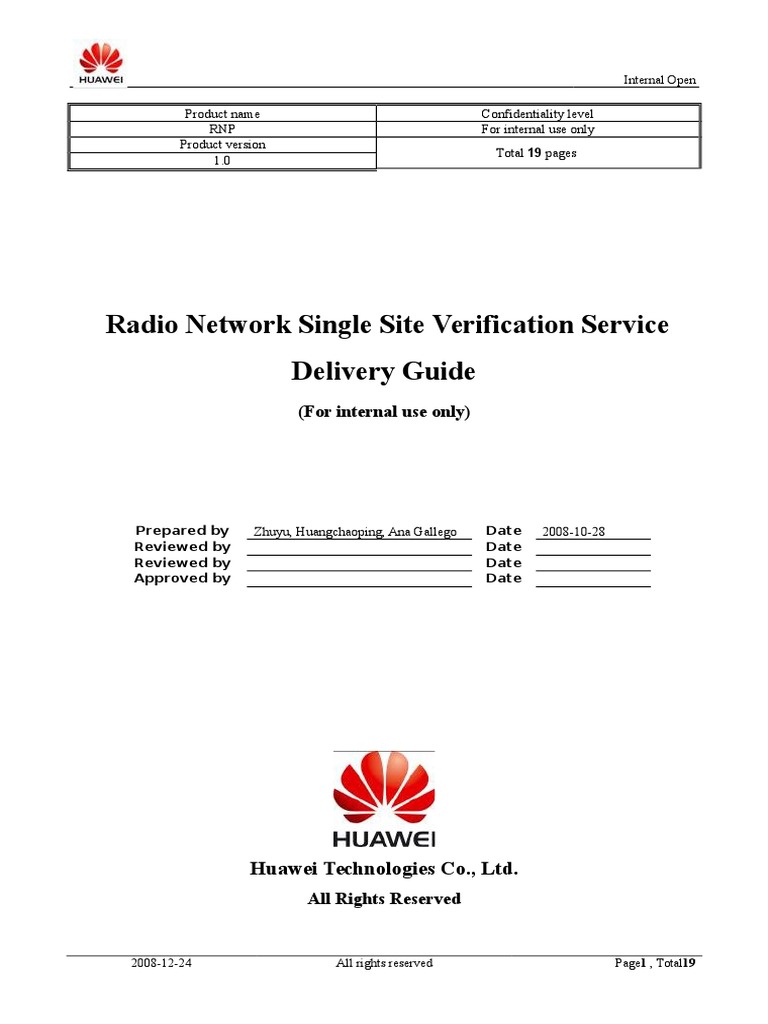 W-Radio Network Single Site Verification Service Delivery Guide ...