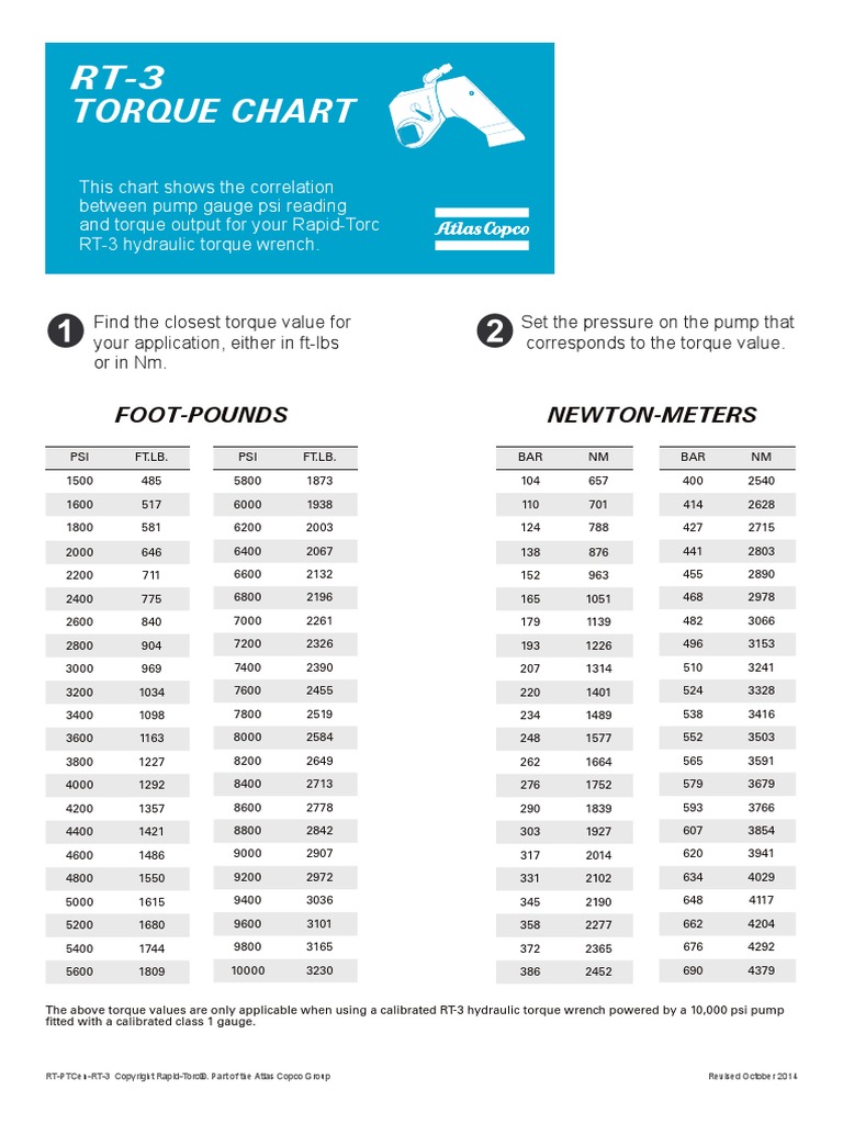 RT03 Torque Chart | PDF