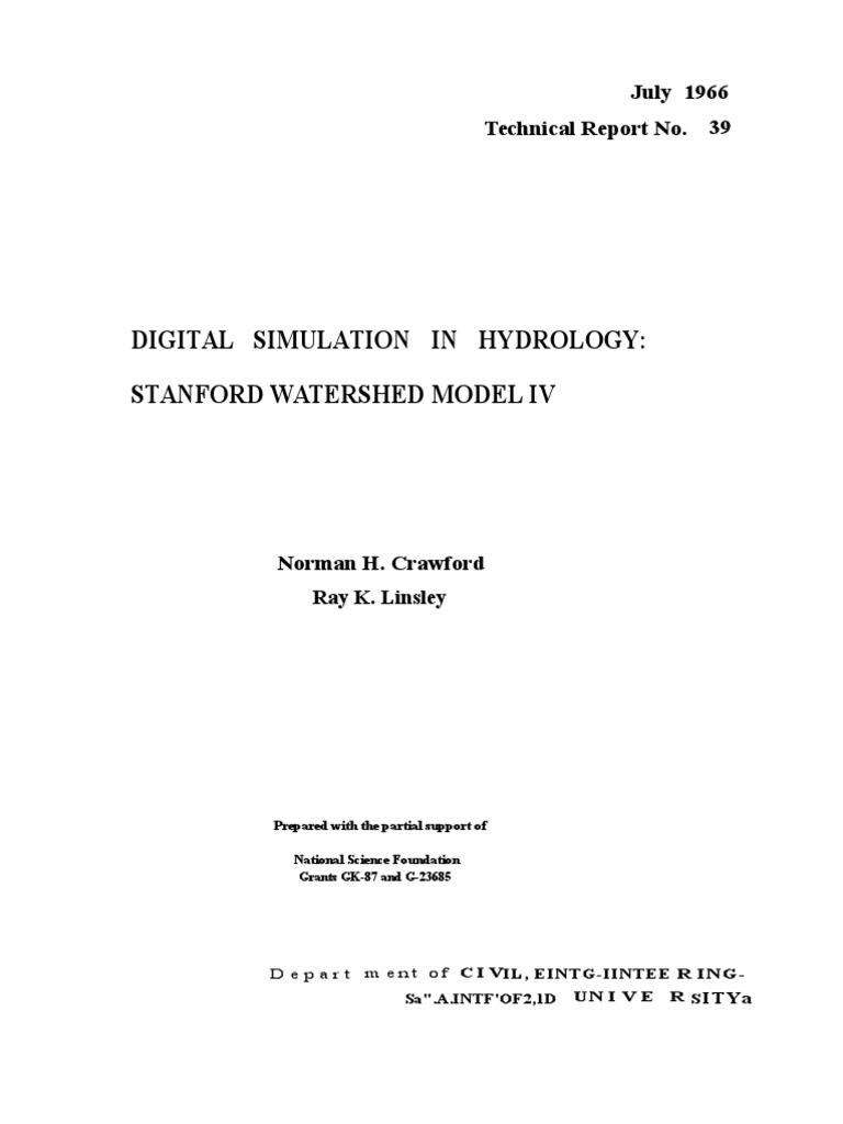 Digital Simulation in Hydrology Stanford Watershed Model IV | PDF ...