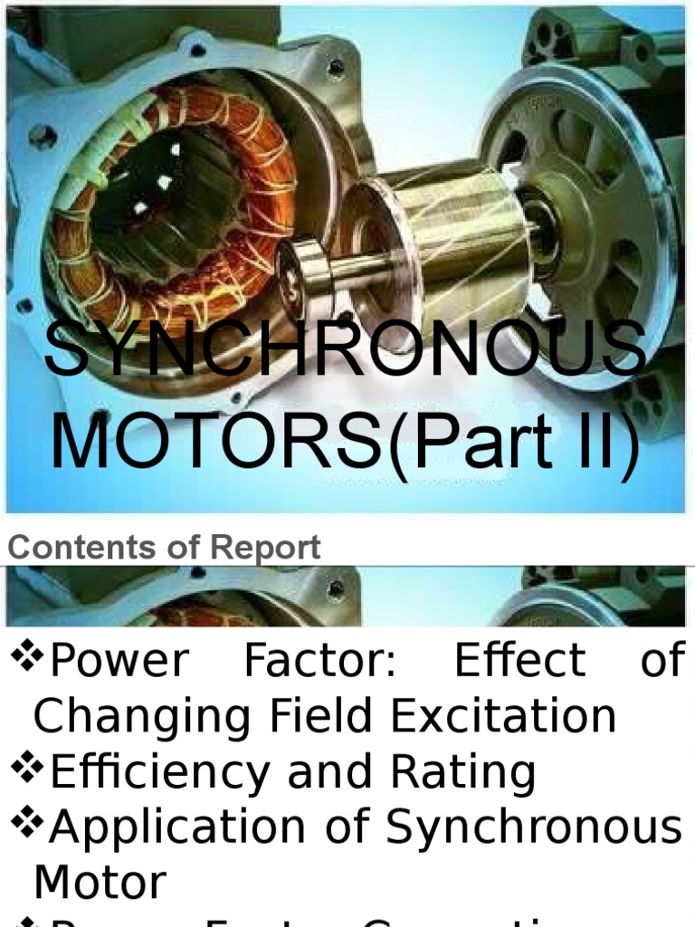 Synchronous Motors & Power Factor | PDF | Ac Power | Electric Motor