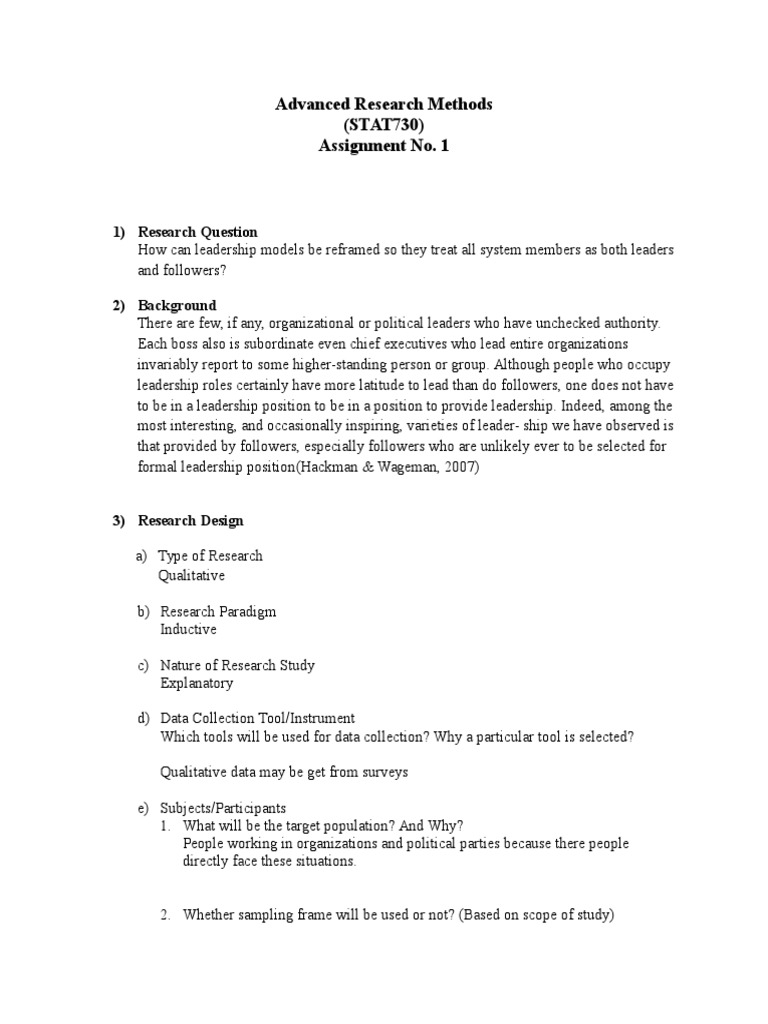 Advanced Research Methods | PDF