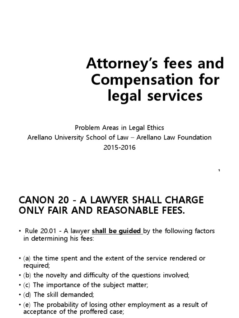 Attorney's Fees and Legal Compensation | PDF | Lawyer | Attorney's Fee