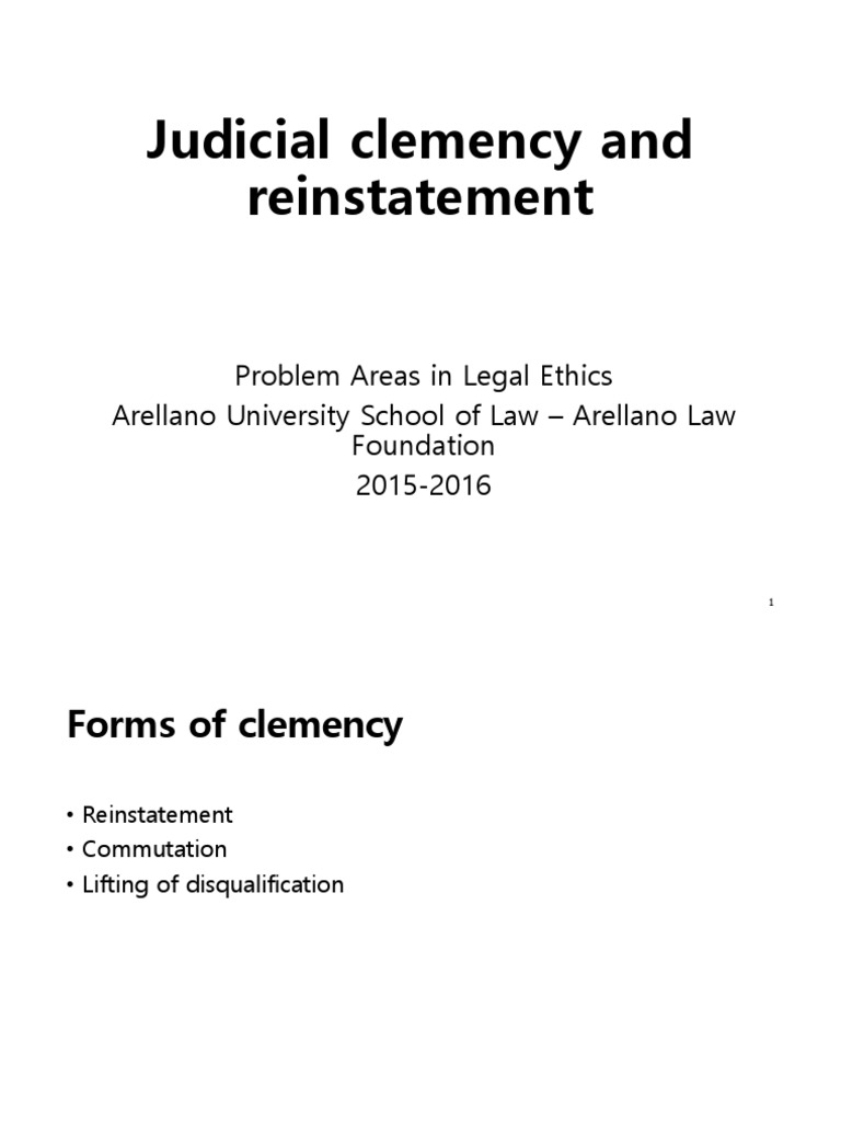 Q - Judicial Clemency and Reinstatement in The Practice of Law | PDF ...