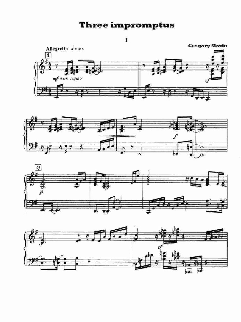 3 Impromptus (Gregory Slavin) PDF | PDF