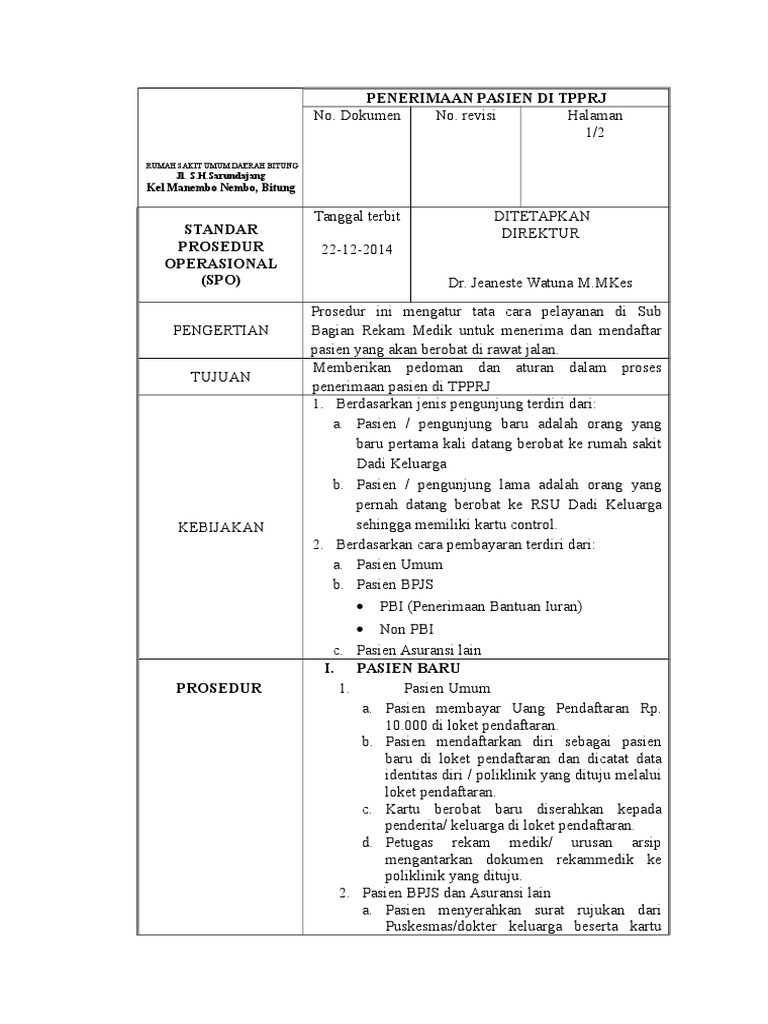 Spo Rekam Medis Iniiii | PDF