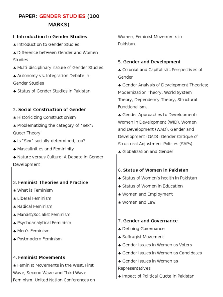 Gender Studies: Key Concepts and Debates | PDF