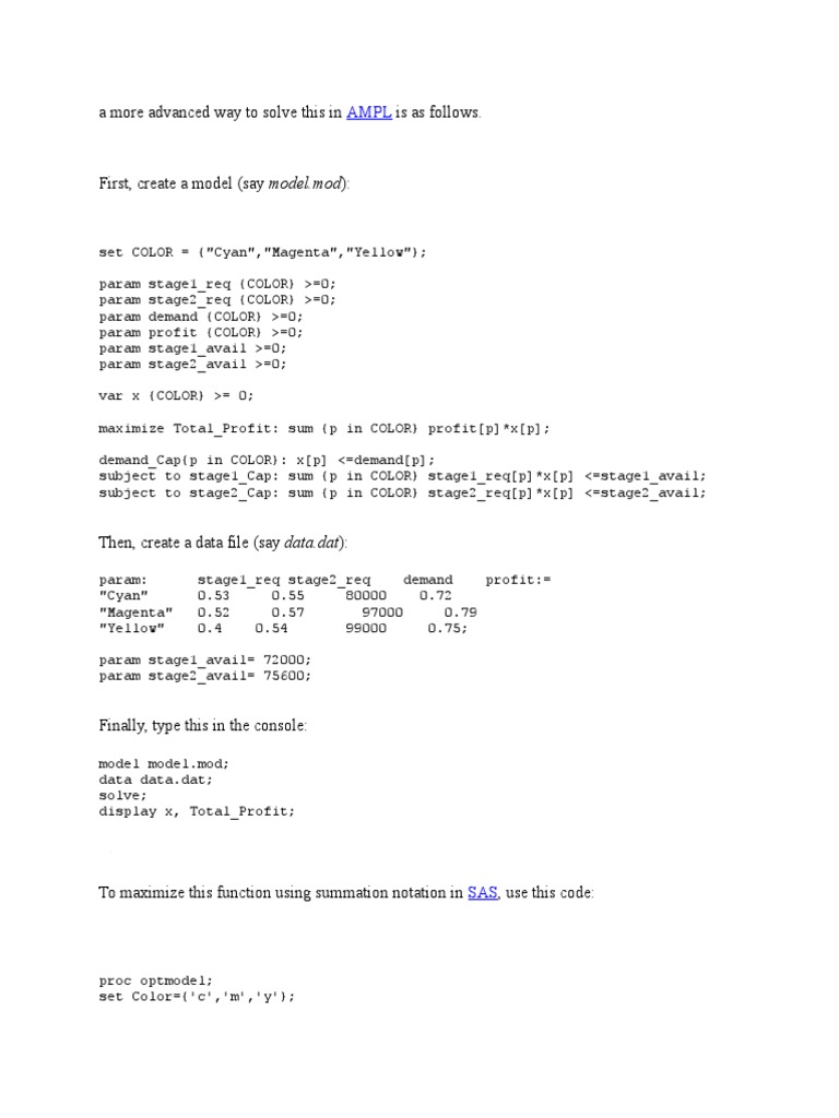 Sas and Ampl | PDF | Computer Programming | Teaching Mathematics
